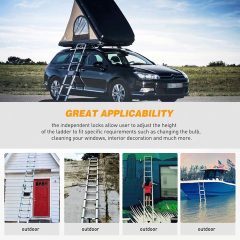 BUCKETLIST ® Aluminium Telescopic Ladder 23 FT/7 M Extendable ...