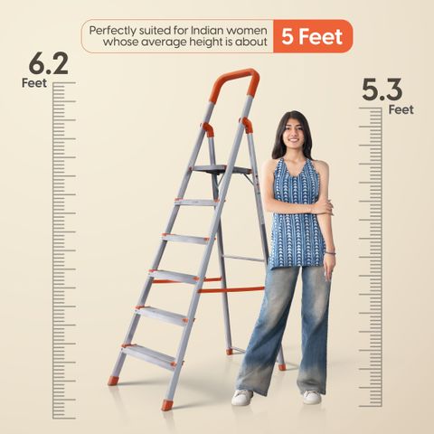 ProHome 6 Steps Anti Slip Shoes Aluminium Ladder Price in India - Buy ...