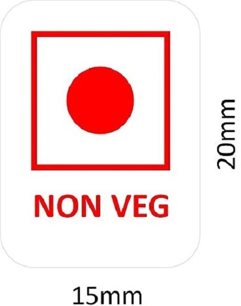 BlackDreams 2 cm Food Veg & Non-Veg Mark Stickers 20x15mm (100% Veg ...