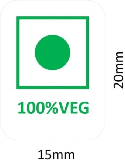 BlackDreams 2 cm Food Veg & Non-Veg Mark Stickers 20x15mm (100% Veg ...