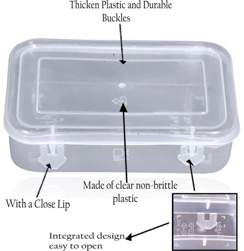 NAVMAV 24 Pieces Clear Plastic Rectangular Box Set Multipurpose ...