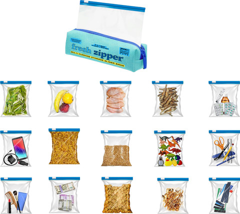 Fresh Zipper Multi-Purpose Ziplock Storage Slider Bags | Size : Medium ...