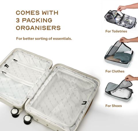 Assembly Polycarbonate Trolley Bag for Travel (45L) with Packing ...