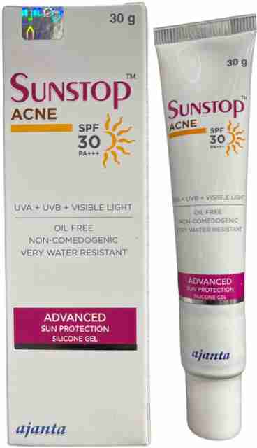 SUNSTOP Sunscreen - SPF 50 PA+++ Acne Advanced Sun Protection Silicon ...