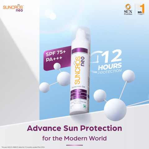 Suncros Sunscreen - SPF 75+ PA+++ Neo Sunscreen Gel SPF 75+ & PA+++, 12 ...