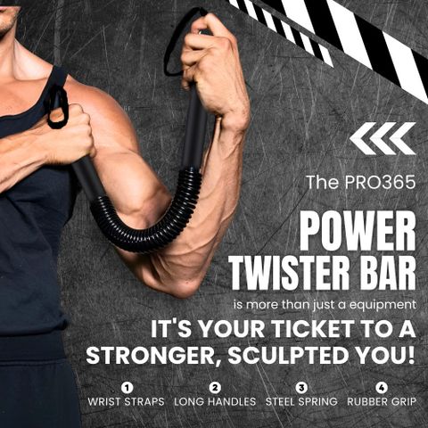 PRO365 Power Twister Spring Forearm Bar with Thumb Wrist Support For ...