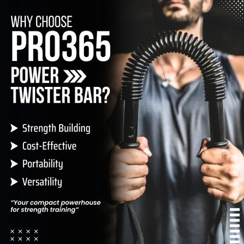 PRO365 Power Twister Spring Forearm Bar with Thumb Wrist Support For ...