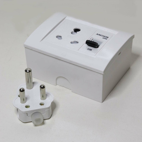 ANCHOR 20 Amp Socket With Mini MCB Modular Box For AC, Heater, Power ...