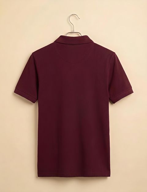 COVINGS Solid Men Polo Neck Maroon T-Shirt - Buy COVINGS Solid Men Polo ...