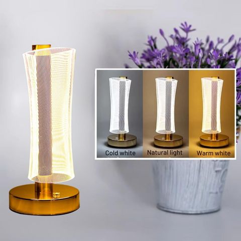 BSVR 3D Acrylic Led Lamp Gold Base, Touch Control for Bedroom,Office ...