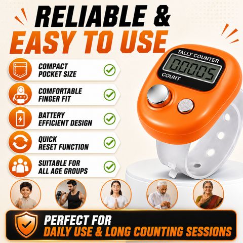 Axisgrip Digital Smart Tally Counter Finger Ring - Chanting Count ...