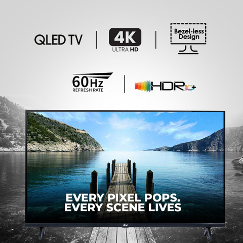 Dor 109 cm (43 inch) QLED Ultra HD (4K) Smart Dor OS TV with 24+ OTT ...