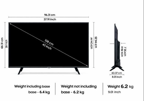 Samsung SAMSUNG F5500 108 cm (43 inch) Full HD LED Smart Tizen TV with ...