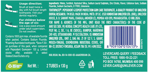 pepsodent toothpaste fluoride content