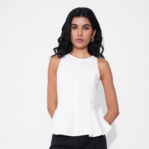 Honey By Pantaloons Casual Solid Women White Top - Buy Honey By ...