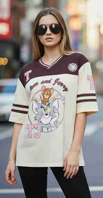 MISS ZOYA Casual Graphic Print, Printed, Striped Women Beige, Brown Top ...