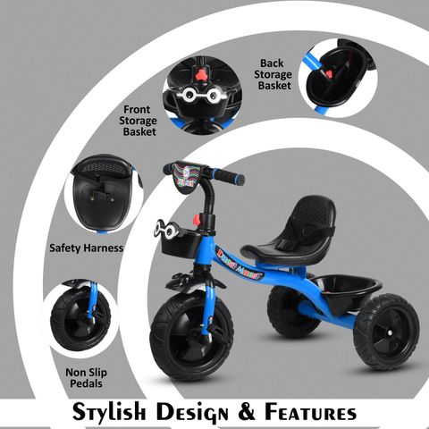 DUGGI MUGGI Smartest and Safest Tricycle with Eva Wheels,Storage Basket ...
