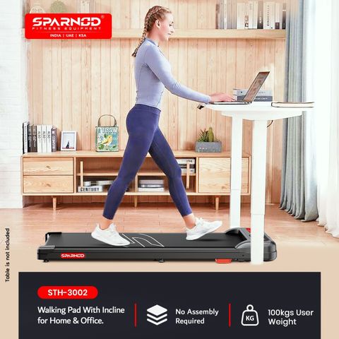 Sparnod Fitness STH-3002 Walking Pad for Home Use, LED Display, Remote ...