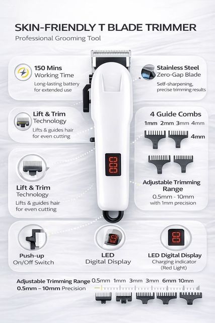 Shamsa X109 Professional Hair Trimmer for Men Cordless Beard & Hair ...