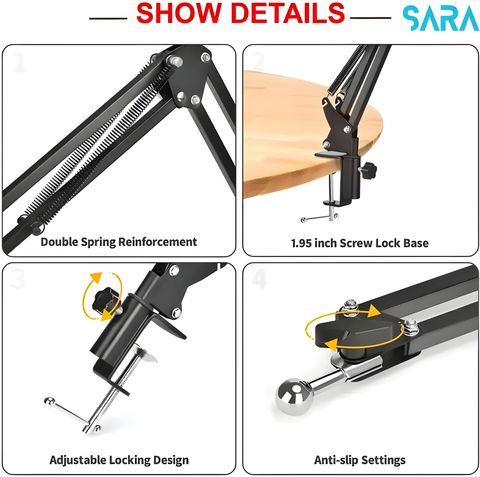 TRUWEL Desk Mounted Adjustable Mobile Holder for Reels Making Tripod ...