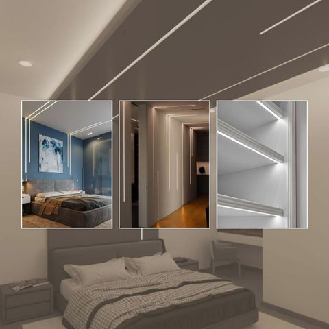 AluBrightline AL-Conciled (18X06)MM Aluminum 1meter Led Profile Channel ...