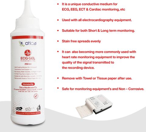 OTICA Ultrasound Gel Clear Gel for USG ECG EEG Sonography & Physio ...