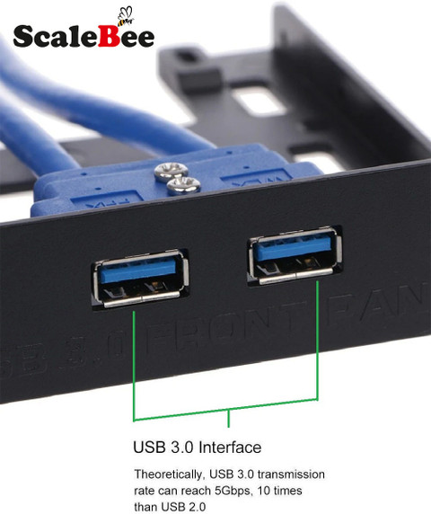 SCALEBEE USB 3.0 Front Panel Hub 2 Port Expansion Bay 20 Pin to USB3.0 ...