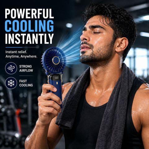 Merphin N-15 Portable Fan Rechargeable Personal Foldable Fan Digital ...