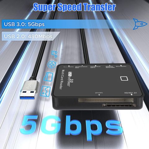 SCALEBEE 7 in 1 USB 3.0 High Speed Memory Card Reader Memory Adapter ...