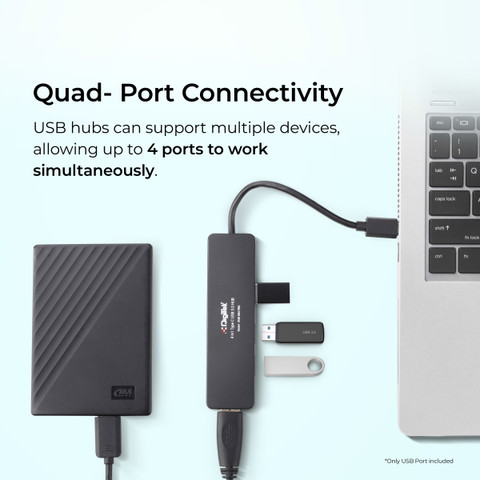 DIGITEK DUH 004 PRO DUH 004 PRO High Speed USB C Hub with 4 USB Ports ...