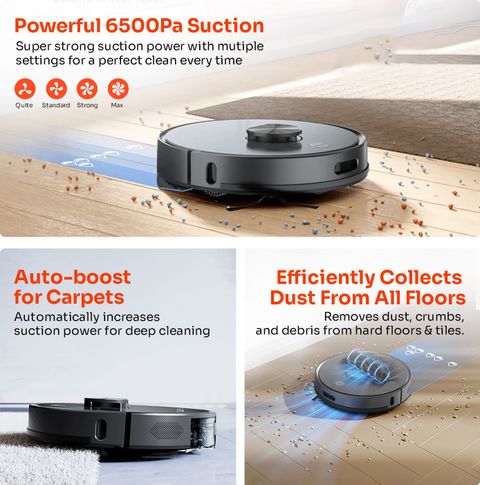 ILIFE T20s Pro Self-emptying Robot Vacuum with LDS Navigation @6500Pa ...