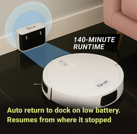 Tiron TRV 10P Robotic Floor Cleaner with 2 in 1 Mopping and Vacuum ...