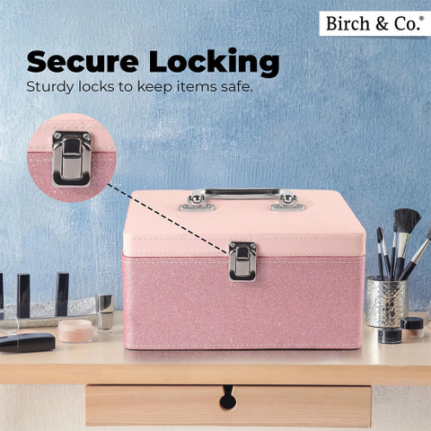 large makeup case with lock