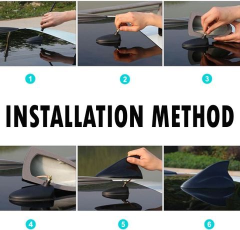 MATIES Shark Fin Roof Antenna FM/AM Signal Receiver Car Antenna Black ...
