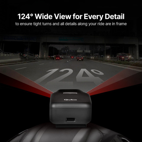 Qubo Smart Bike Cam Pro| 2K 3MP| NightPulse Vision| 2000mAh| 124? FOV ...