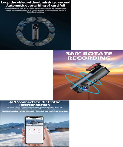 MATIES mini Car DVR wifi Connected/Loop Recording/App Control Dash ...