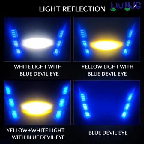 LIU HJG Yellow/White 50 Watt LED Fog Light With Blue Devil Eye Fog Lamp ...