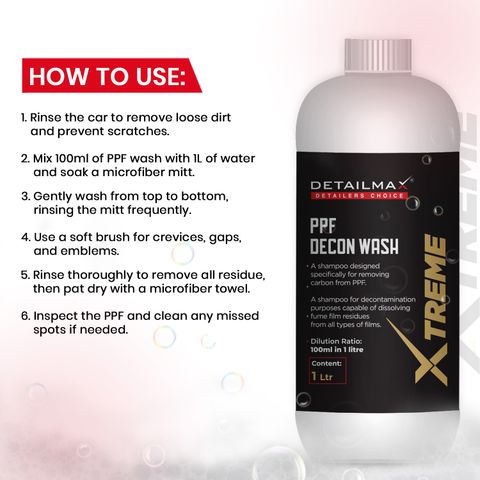 DETAILMAX XTREME PPF Decon Wash & High Foam Car Shampoo Car Washing ...