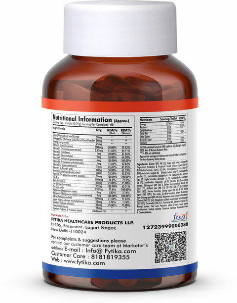 FYTIKA HEALTHCARE PRODUCTS Vita 365, 3 in 1 Multivitamin - For Men ...