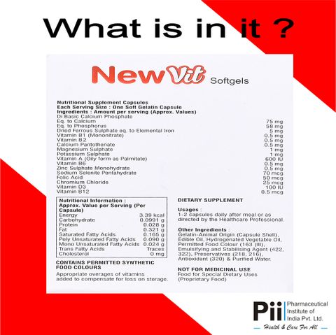 PII===NEWVIT Softgels Multivitamin & Minerals Pack of Price in India ...