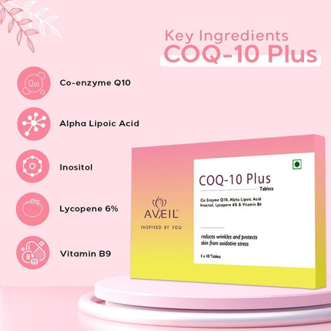 Aveil COQ-10 Plus 300 mg Tablets - 1X10 Tablets Price in India - Buy ...