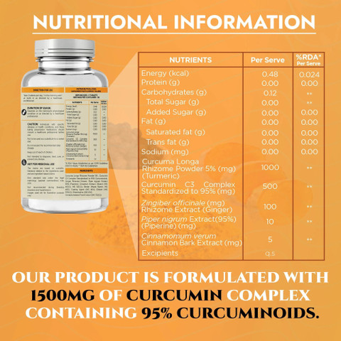 Nakpro Curcumin Tablets with Piperine & 95% Curcuminoids, Anti ...