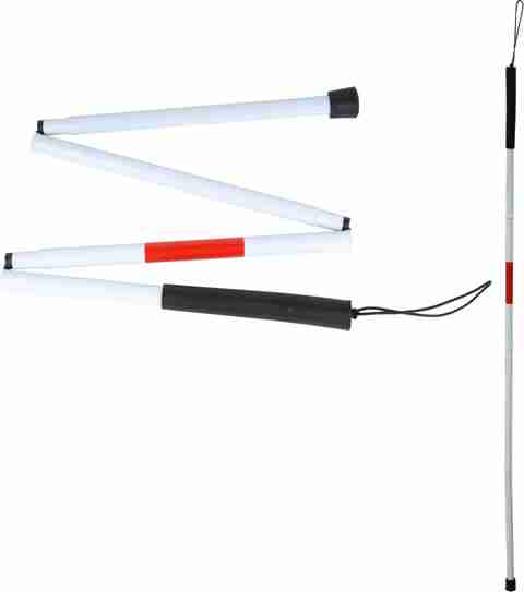 FAIRBIZPS Walking Stick Blind Stick Aluminum 4 Segment Folding Blind ...