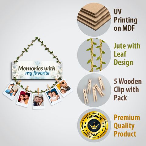 Divinity Décor Hanging Photo Clip String with Leaf Rope & 5 Clips Price ...