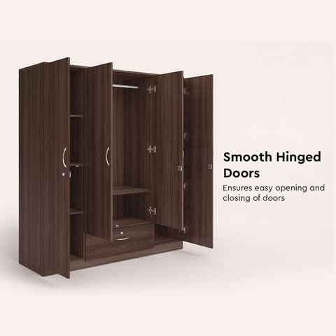 Interio by Godrej Ewa Engineered Wood 4 Door Wardrobe Price in India ...