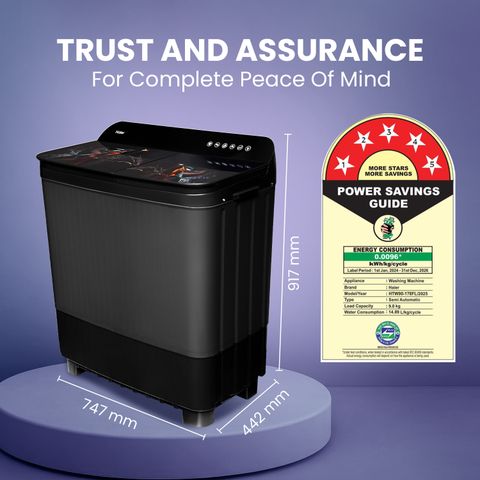 Haier 9 kg Toughened Glass with Digital Kingfisher Print, Anti ...
