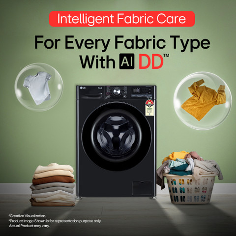 LG 12 kg 5 Star, AI Direct Drive Technology, Wi-Fi Enabled, Steam Wash ...