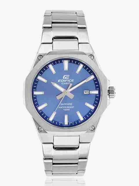 CASIO EFR-S108D-2AVUDF Edifice Blue Dial Silver Stainless Steel Band ...