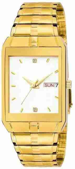 Hmrt Day Date Functioning White Dial Golden Chain Analog Watch - For ...