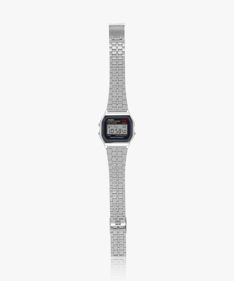CASIO A159WA-N1DF Vintage Black Dial Silver Stainless Steel Band ...